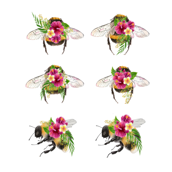 TROPICAL BEES - White Cloud Decor Transfers