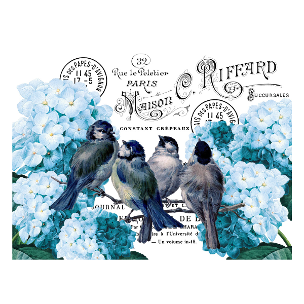BLUE BIRDS - White Cloud Decor Transfers
