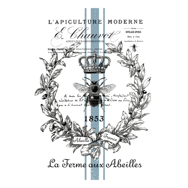 FRENCH BEE 1 - White Cloud Decor Transfers
