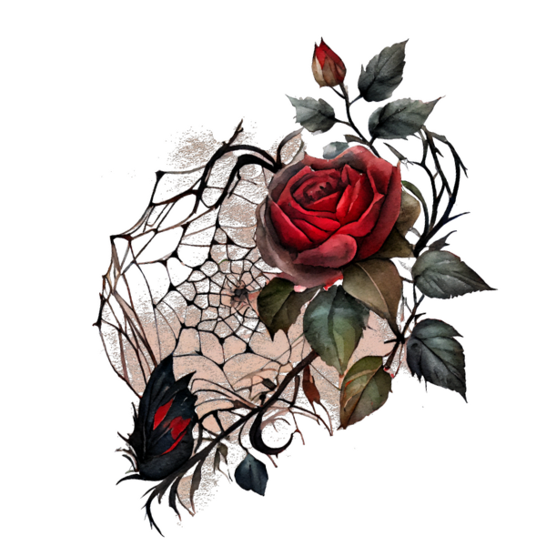 ROSE SPIDER WEB 2 - White Cloud Decor Transfers