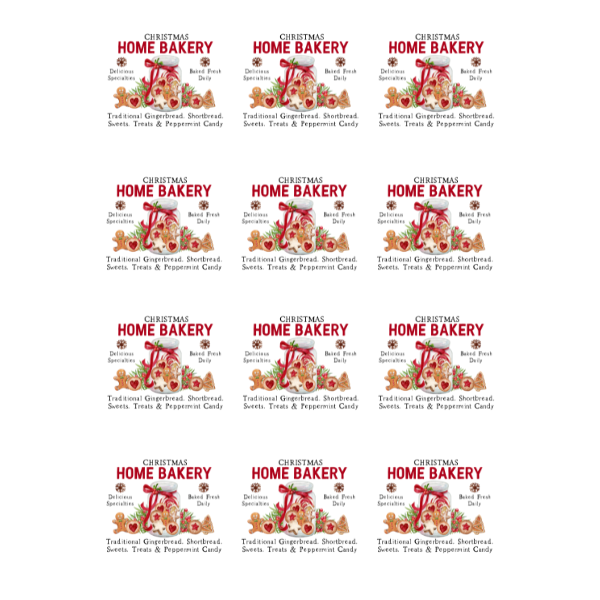 HOME BAKERY LABELS - White Cloud Decor Transfers