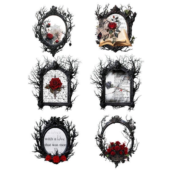 ROMANTIC GOTHIC LABELS - White Cloud Decor Transfers