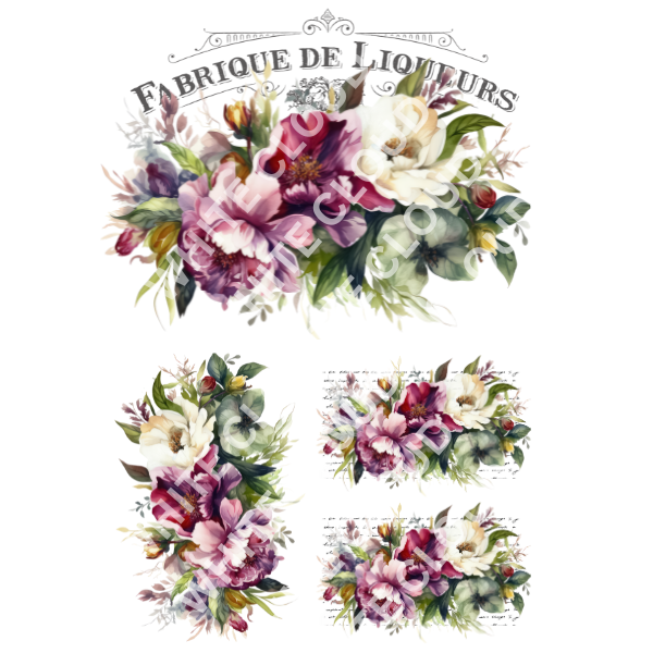 FLOWER SET 15 - White Cloud Decor Transfers