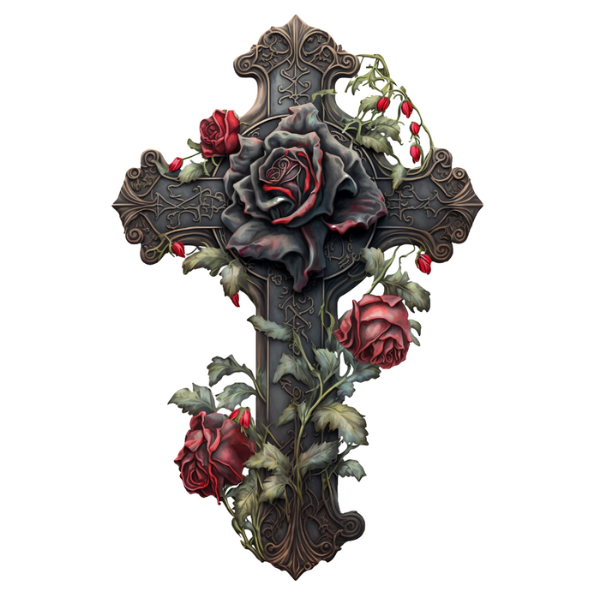 GOTHIC CROSS 1 - White Cloud Decor Transfers