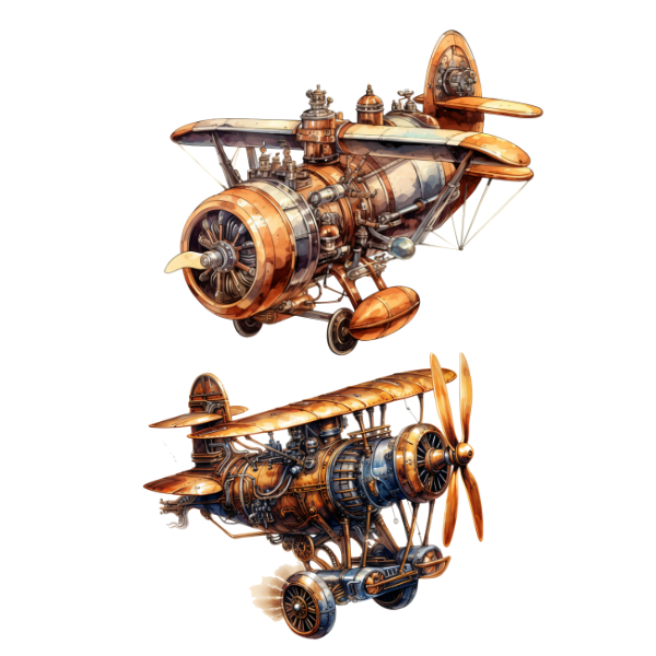 STEAM PUNK PLANES - White Cloud Decor Transfers