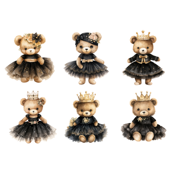 TUTU BEARS - White Cloud Decor Transfers