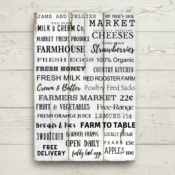 LOCAL FARMERS MARKET - White Cloud Decor Transfers