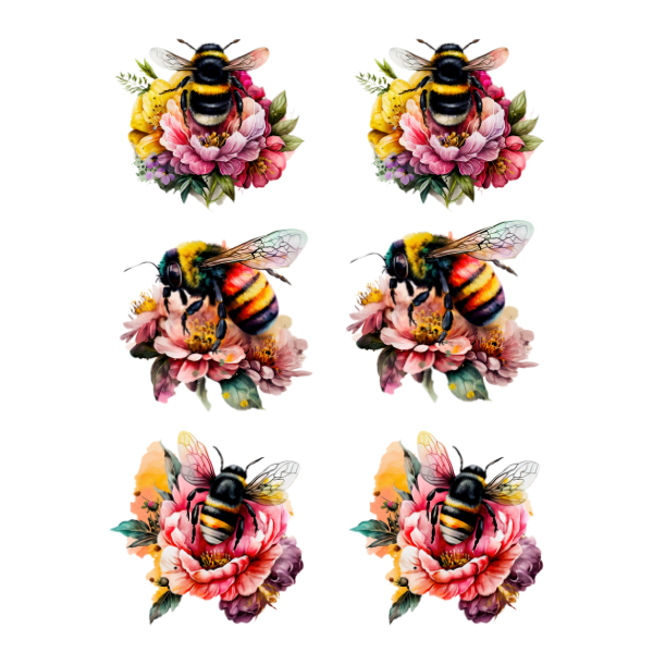 BUZZING BEES 2 - White Cloud Decor Transfers