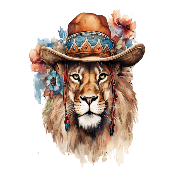 BOHO LION - White Cloud Decor Transfers